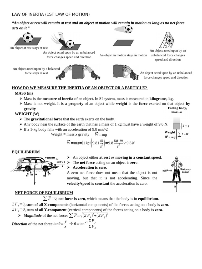 LAW-OF-INERTIA | PDF | Weight | Mass