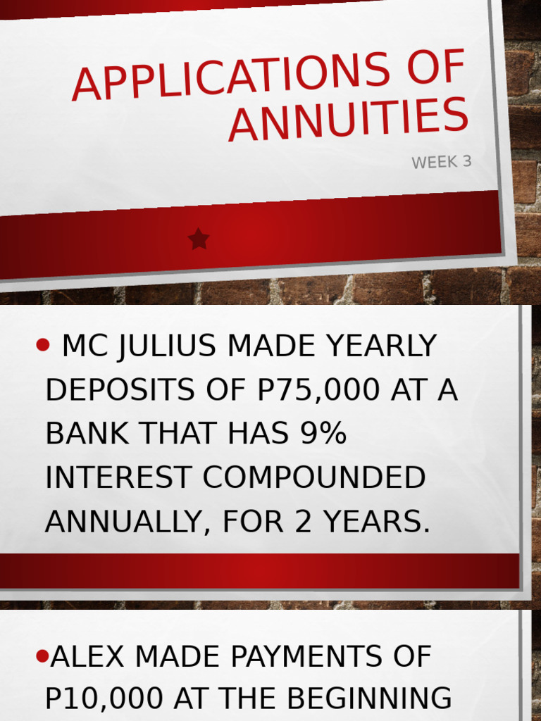 Applications of Annuities | PDF | Career & Growth