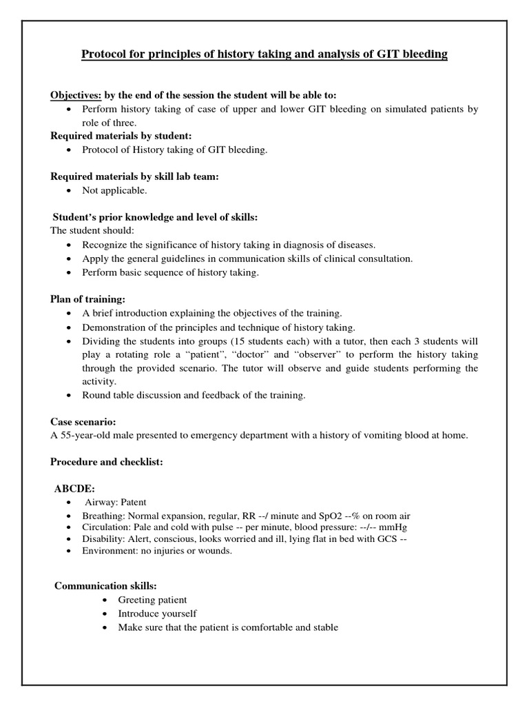 03-M3-History of GIT Bleeding (Updated) | PDF | Gastroenterology | Human Diseases And Disorders