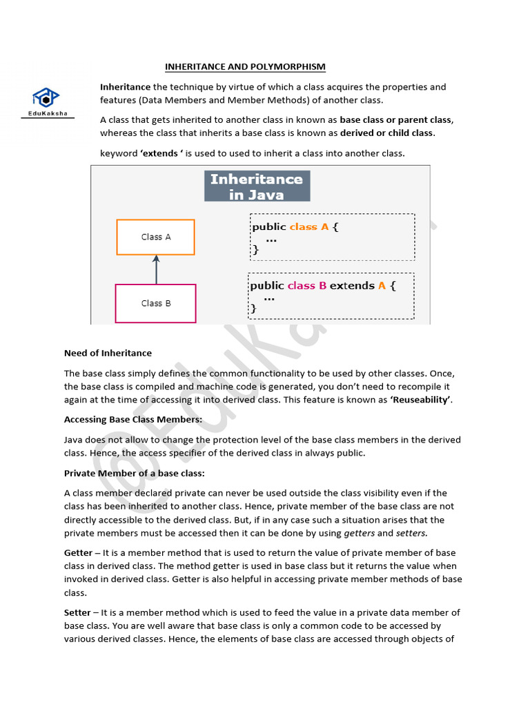 Inheritance And Polymorphism Pdf Class Computer Programming