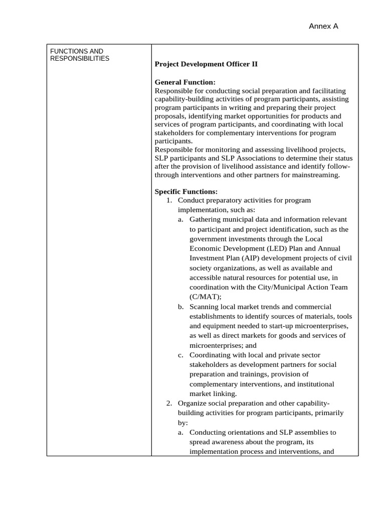 SLP PDO Functions and Responsibilities | PDF | Monitoring And ...