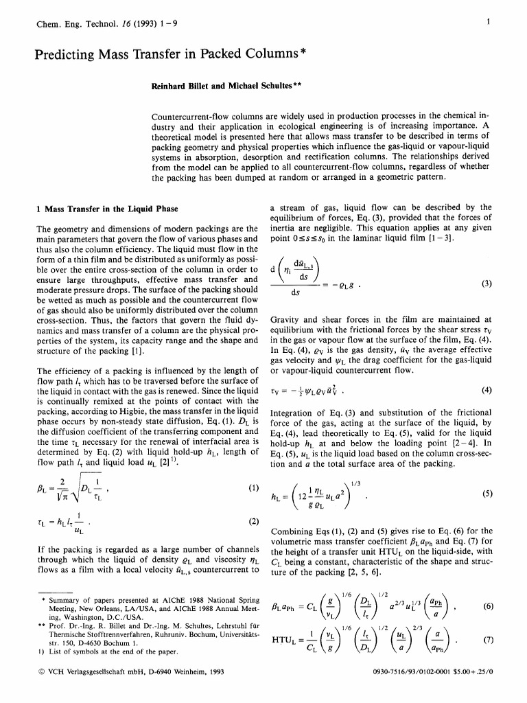 Predicting - Mass - Transfer - in - Packed - Colum Billet-Schultes ...