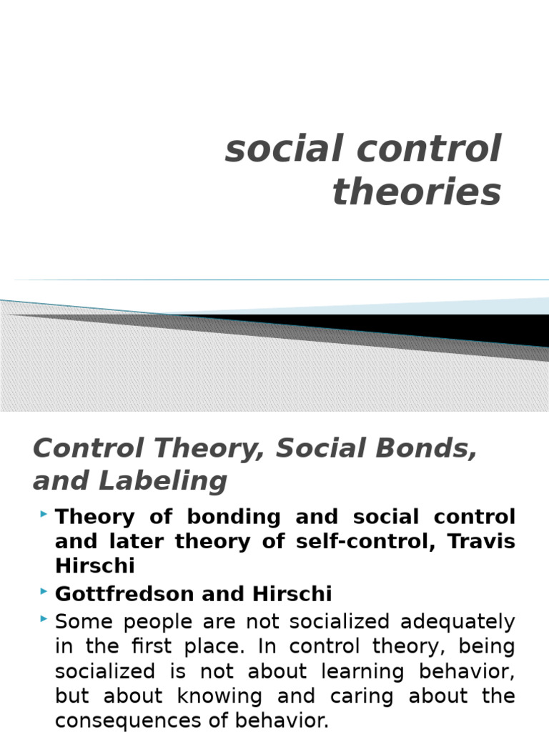 Social Bond and Control Theory | PDF | Attachment Theory | Self Control