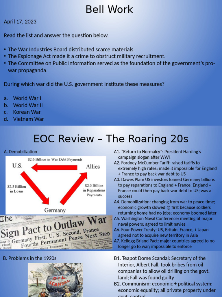 EOC Week 3 | PDF | World War II | New Deal
