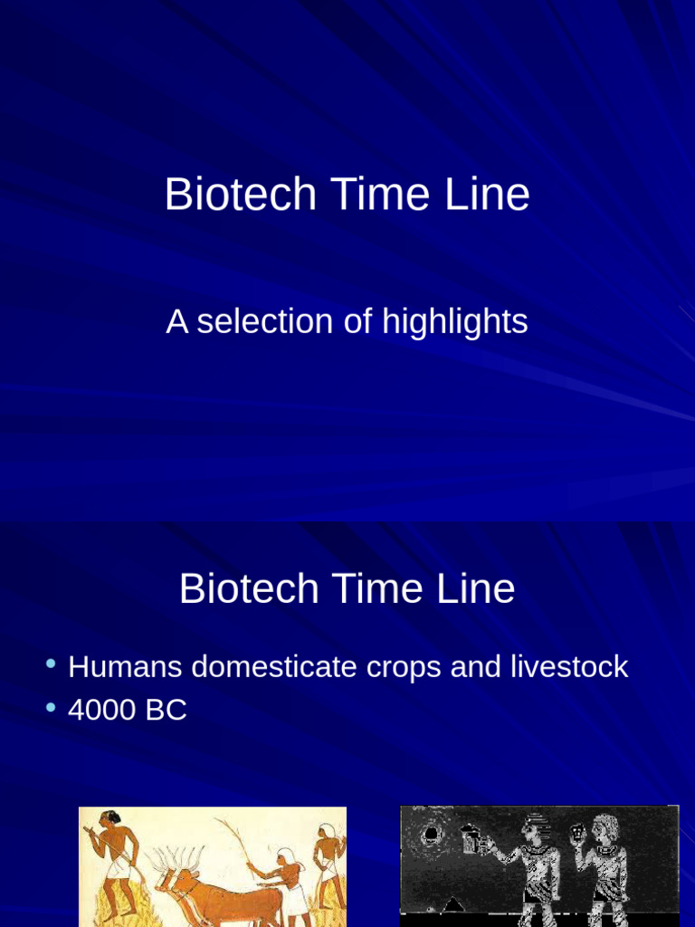 Biotech Time Line | PDF | Biotechnology | Recombinant Dna
