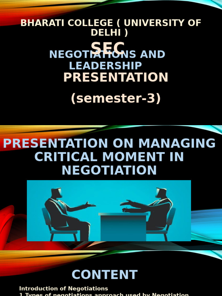 Negotiations and Leadership | PDF | Negotiation | Nonverbal Communication