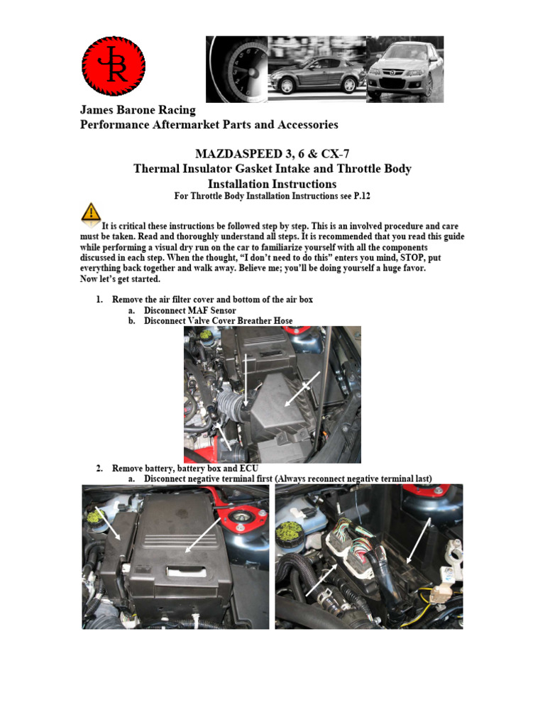 JBR Intake and Throttle Body Install | PDF | Throttle | Screw
