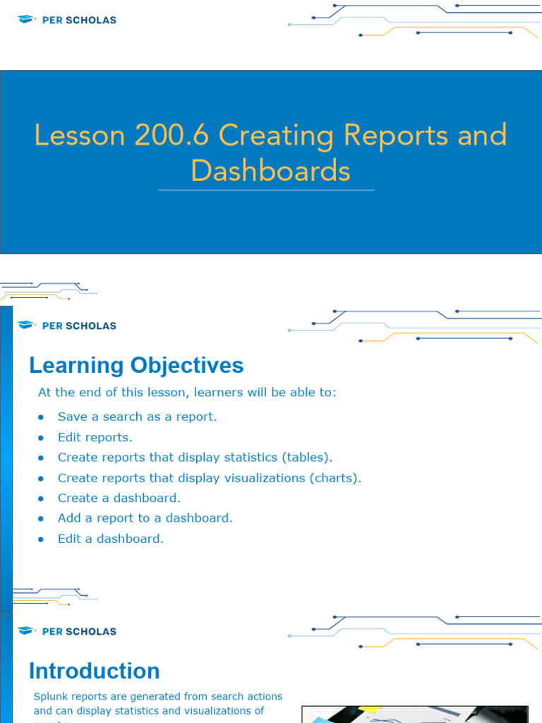 Lesson 200.6 Creating Reports and Dashboards | PDF | Computing | Software