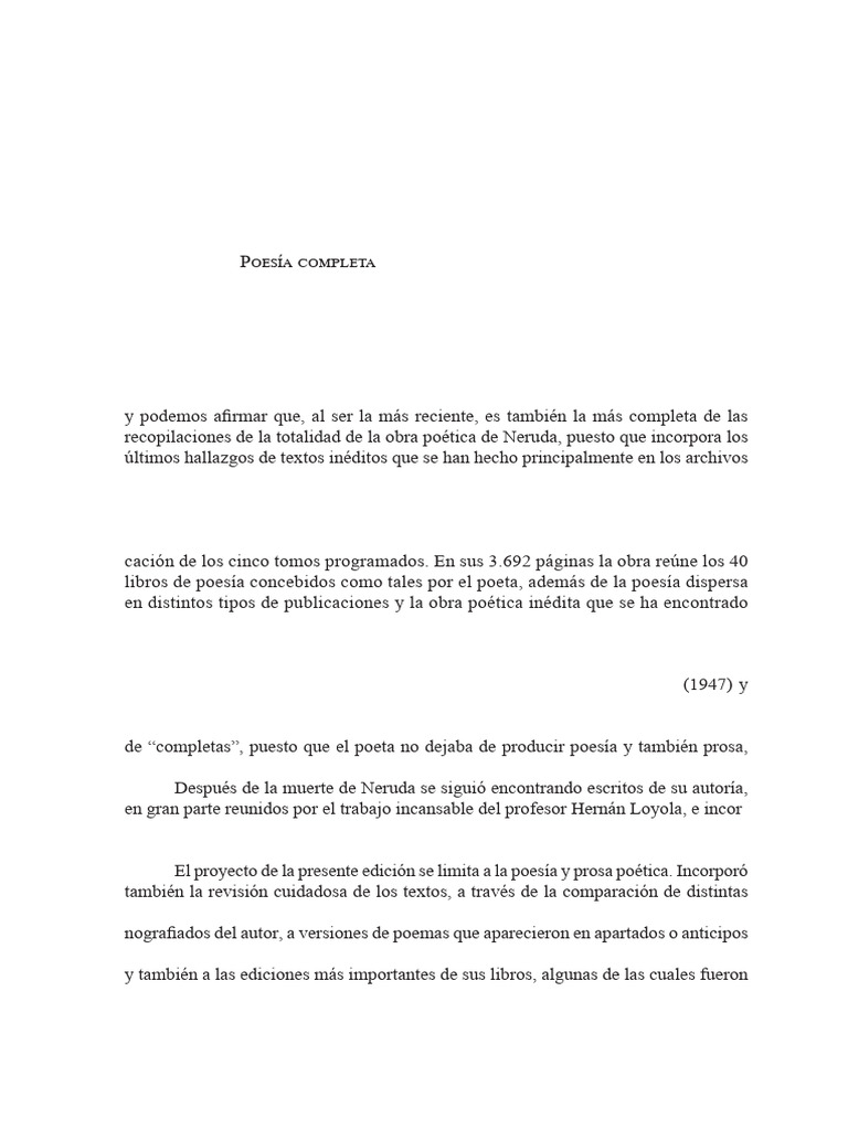 Poesía Completa de Pablo Neruda | PDF | Poesía