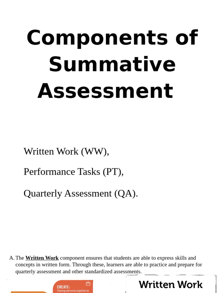 Components of Summative Assessment | PDF