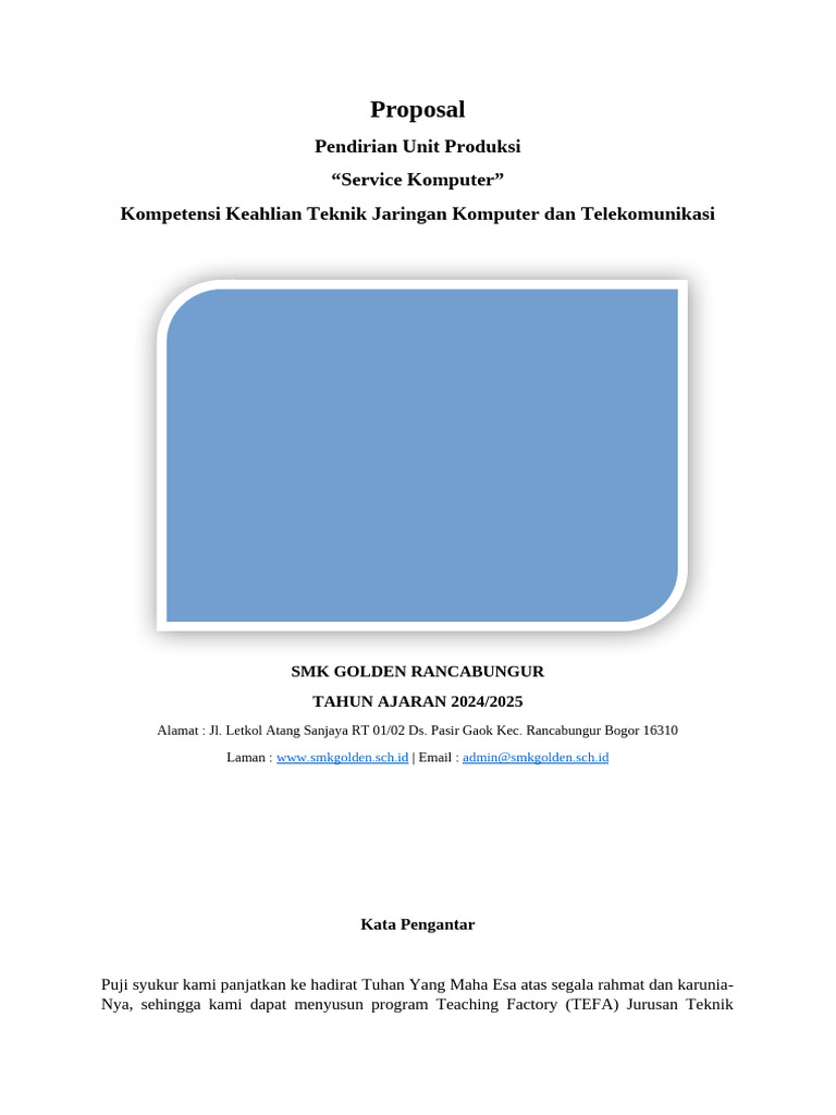Proposal TEFA TJKT (Service Komputer) | PDF | Bisnis