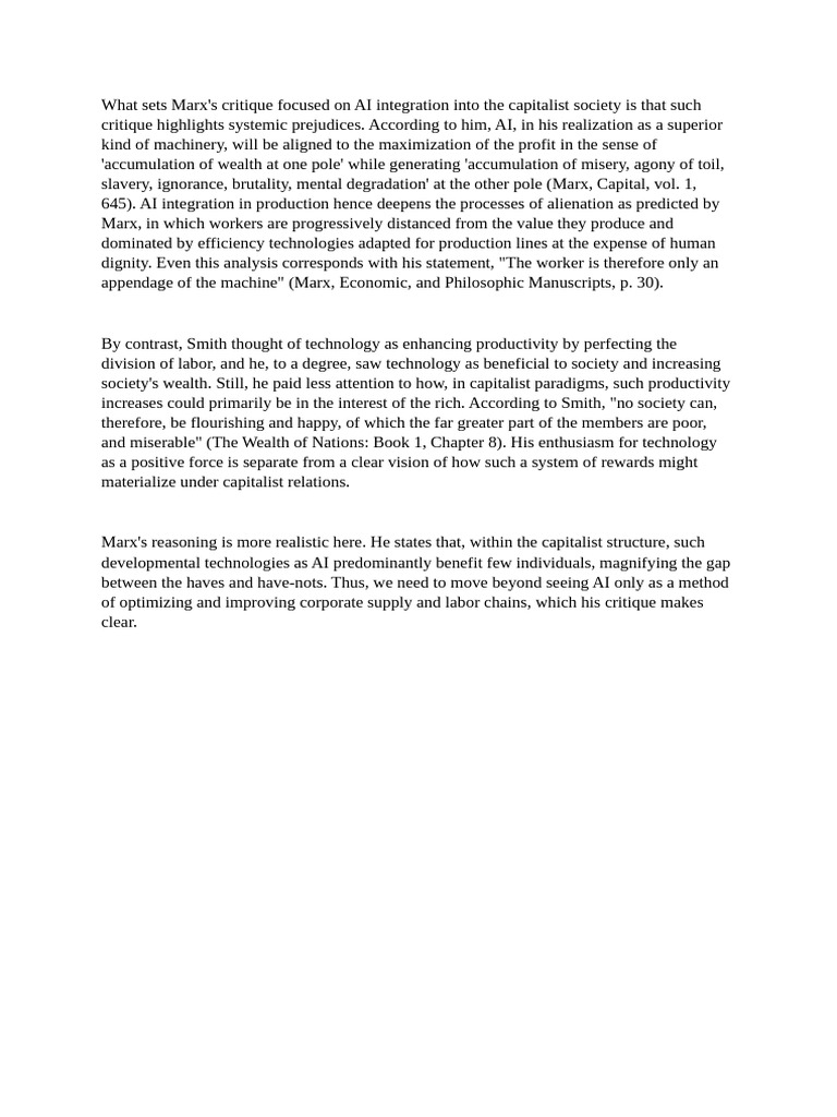 Marx's Critique of AI in Capitalism | PDF