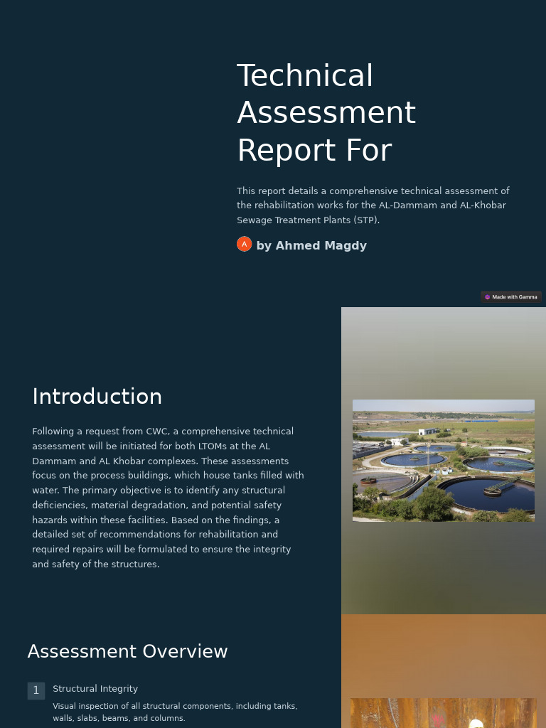 TECHNICAL ASSESSMENT REPORT FORMAT Technical Specifications & Analysis