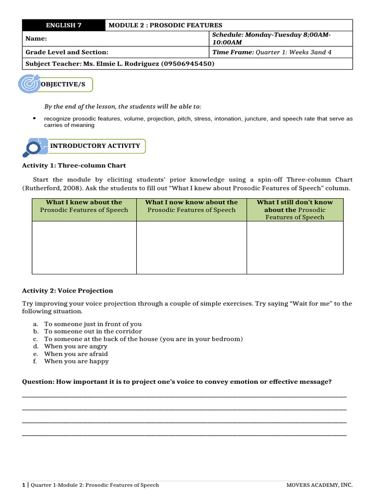 ENG 7 MODULE 2 | PDF | Stress (Linguistics) | Linguistics