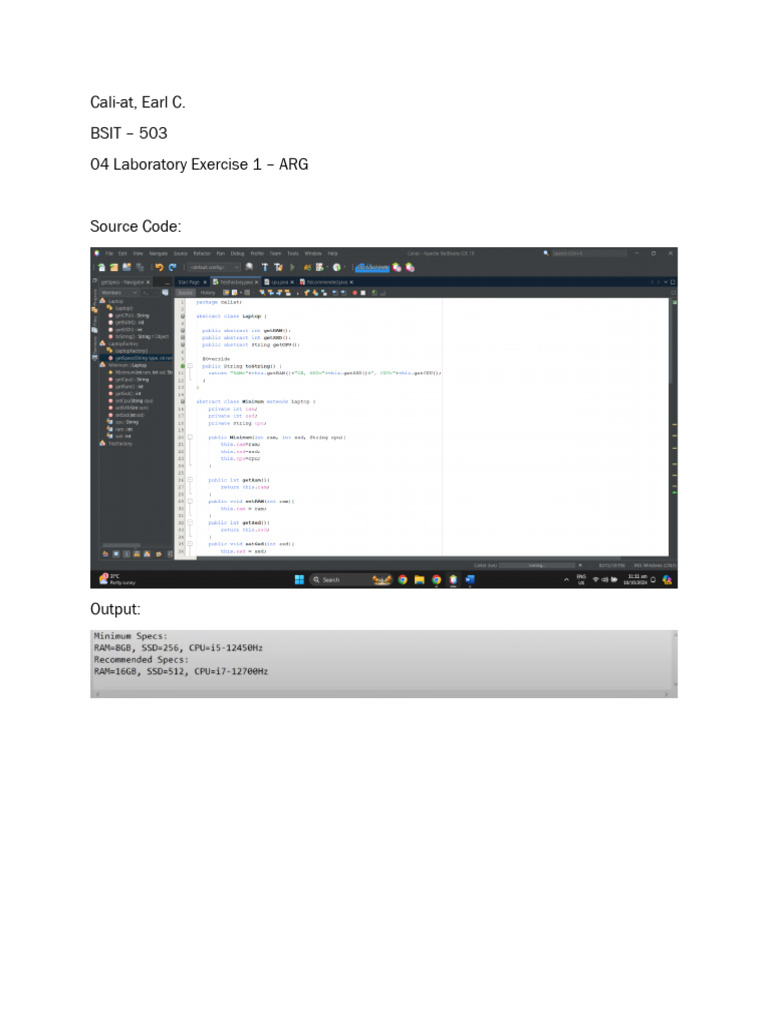 04 Laboratory Exercise 1 - ARG - CaliatEarl | PDF