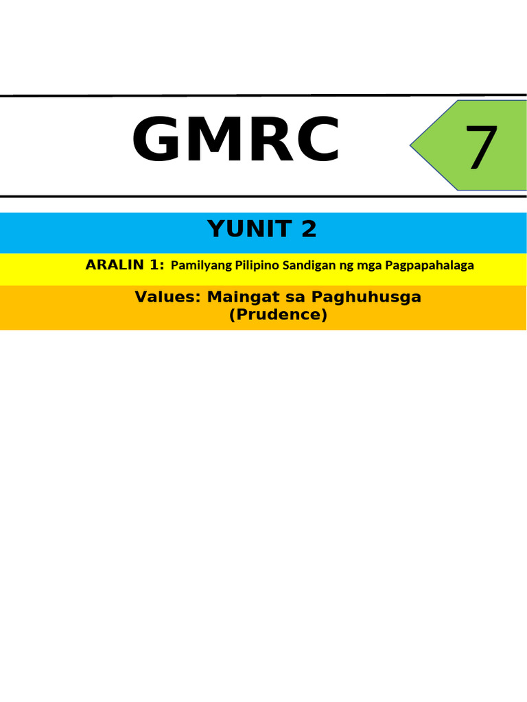 Yunit 2-Aralin 1-GMRC 7 | PDF