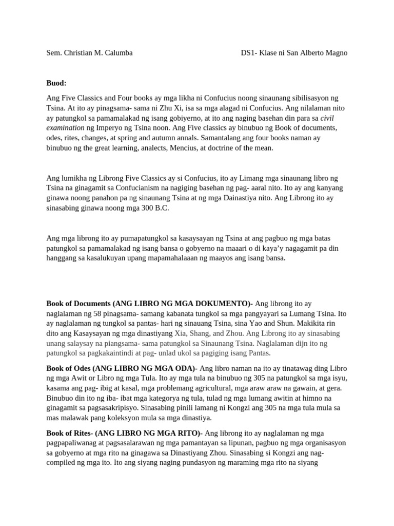 Assignment Sa Wika Calumba | PDF