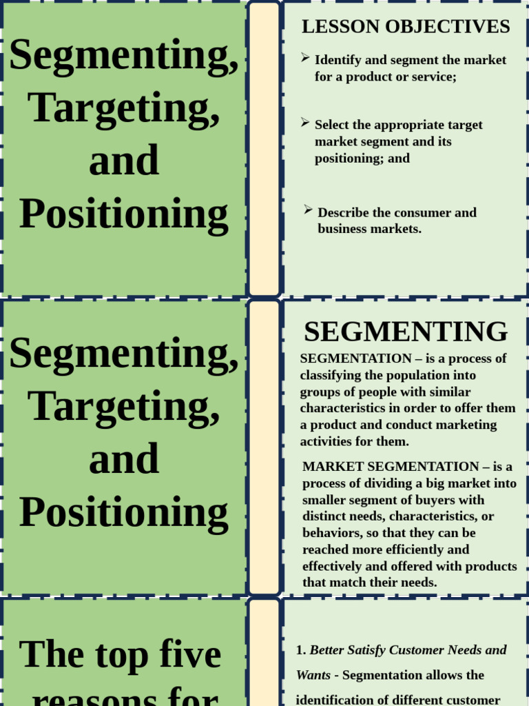 Principles of Marketing Segmenting Targeting and Positioning | PDF | Marketing | Market Segmentation