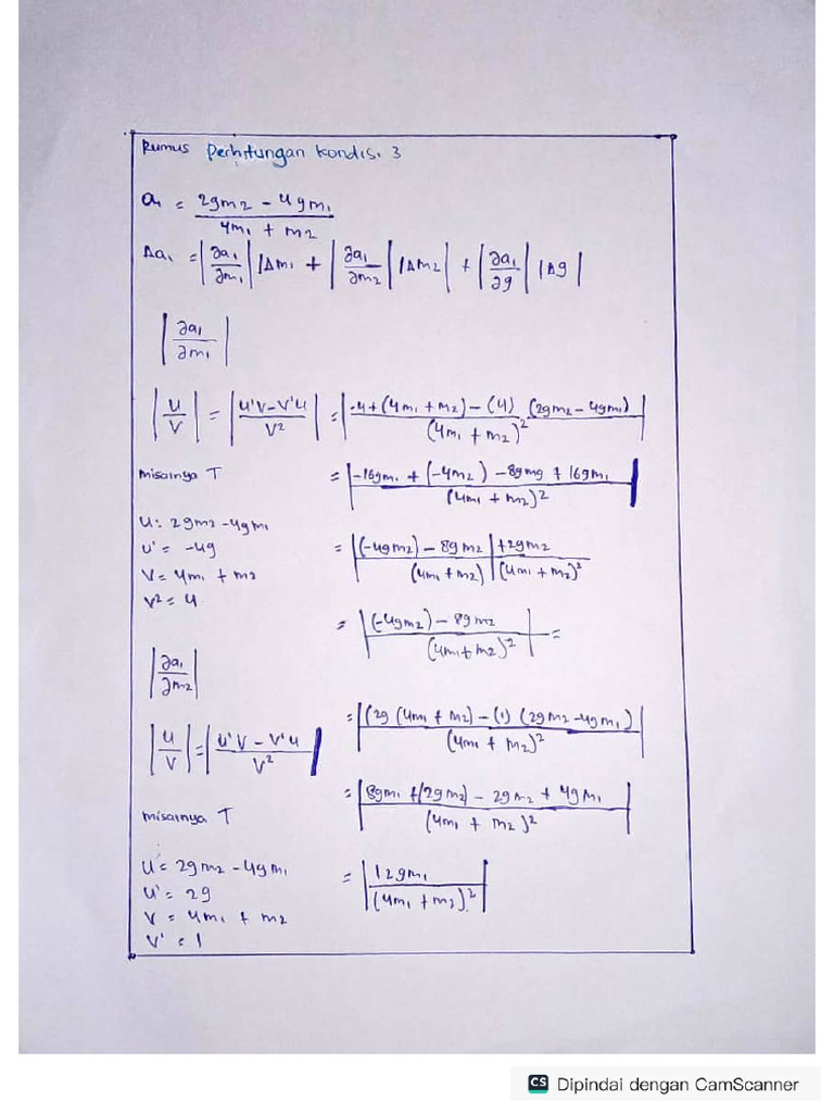 Tugas Fisika - Rumus Perhitungan Kondisi 3 - Kelompok 3 | PDF