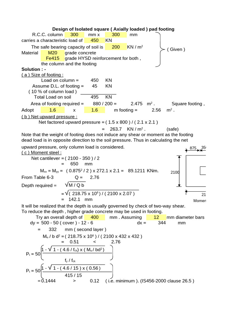 Footing Design | PDF | Mechanical Engineering | Civil Engineering