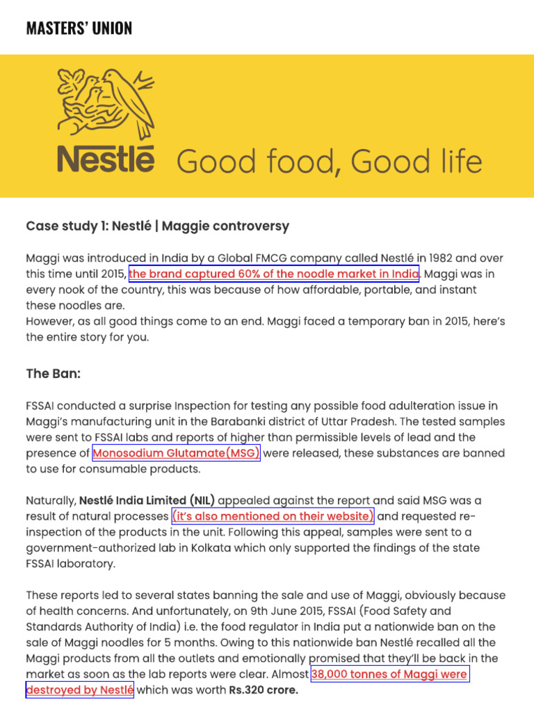 Case Study- Nestle | PDF