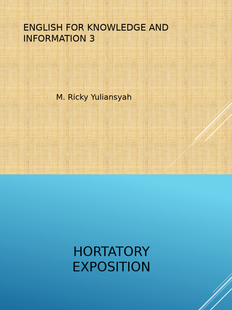 Hortatory-Exposition Text | PDF | Verb | Internet