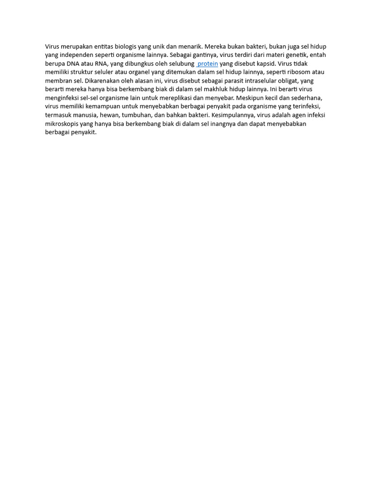 Virus Merupakan Entitas Biologis Yang Unik Dan Menarik | PDF | Ilmu ...