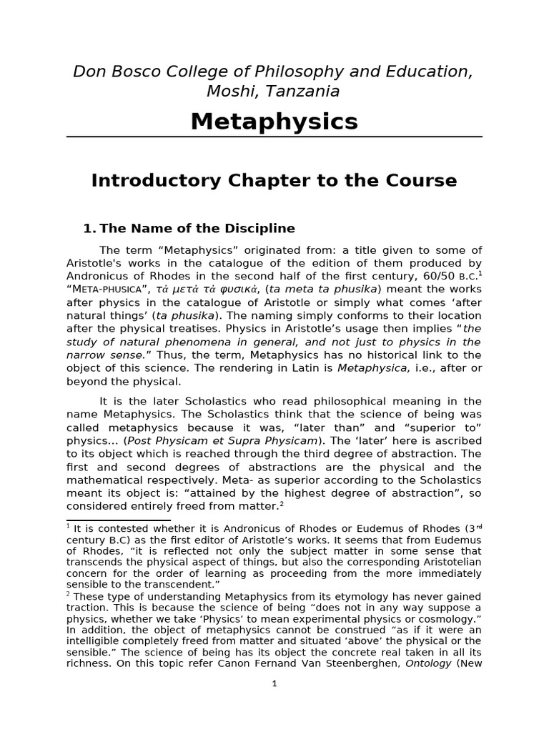 Metaphysics Notes 2023 | PDF | Metaphysics | Plato