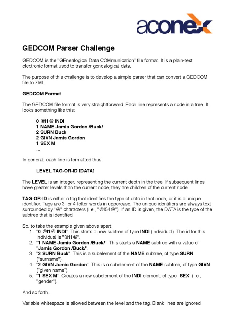 GEDCOM Parser Challenge | PDF