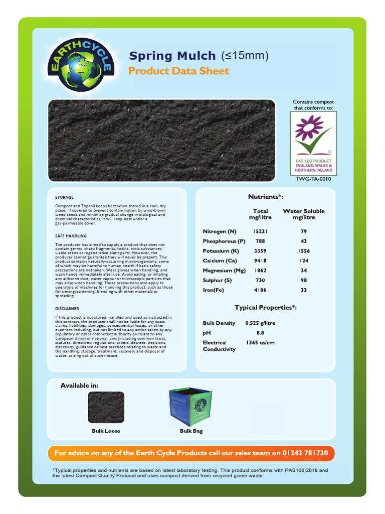 Spring Mulch Data Sheet 2021 | PDF