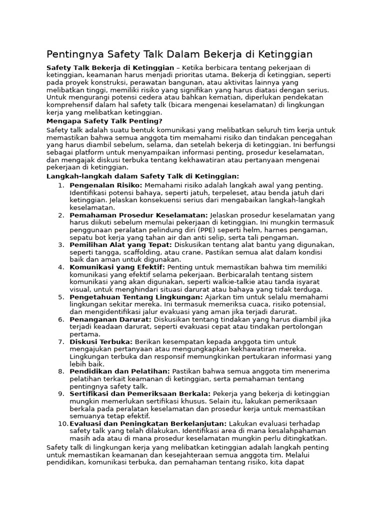 Safetytalk | PDF
