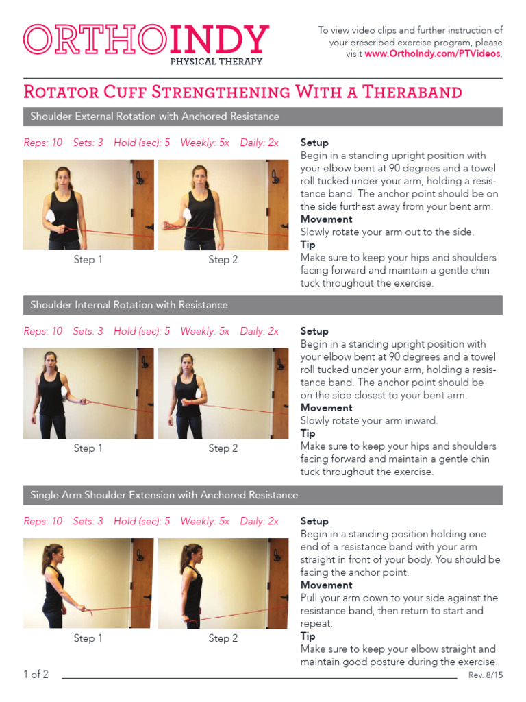 Rotator Cuff Strengthening With A Theraband | PDF | Anatomical Terms Of ...