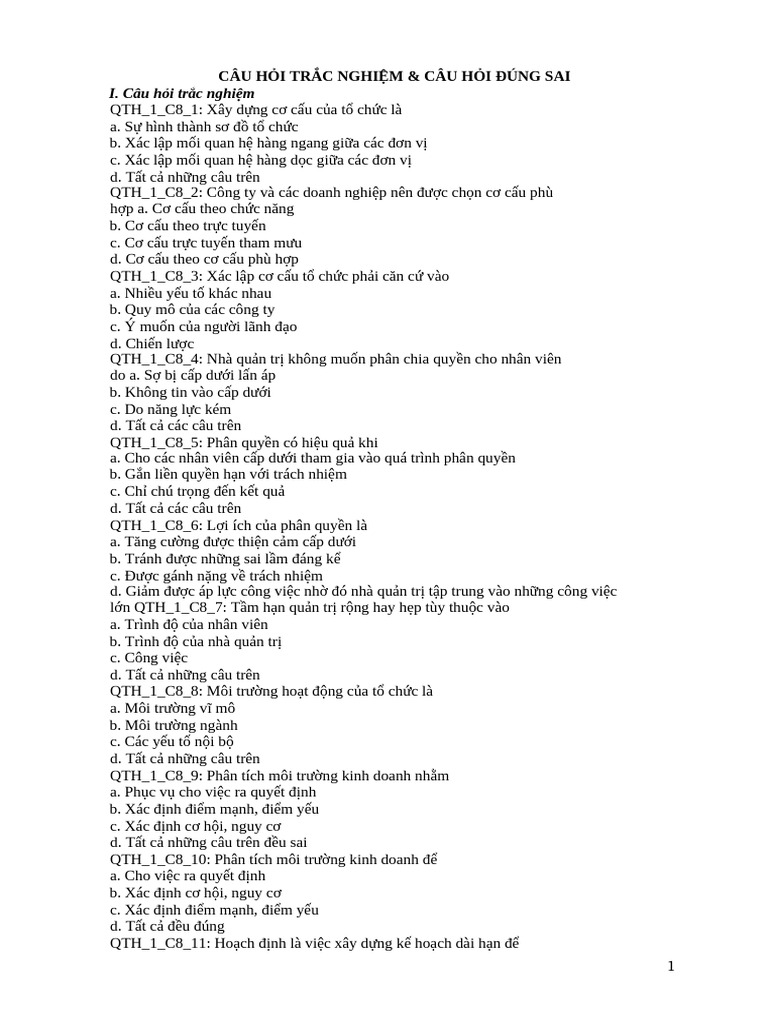 105 CHTN+TF Quản trị học | PDF