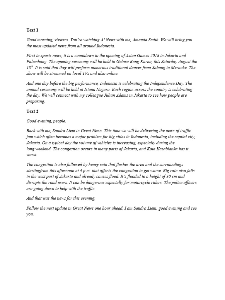 News Anchor Texts | PDF | Earthquakes | Natural Environment