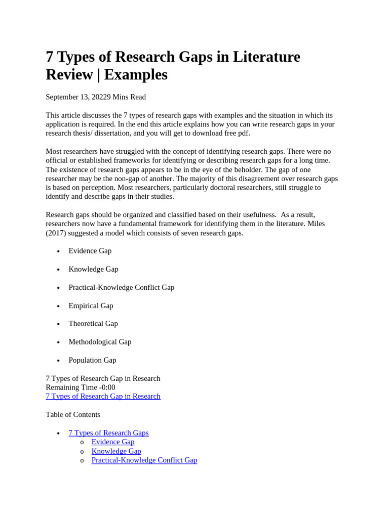 Research Gaps Guide for Doctoral Students | PDF | Methodology | Theory