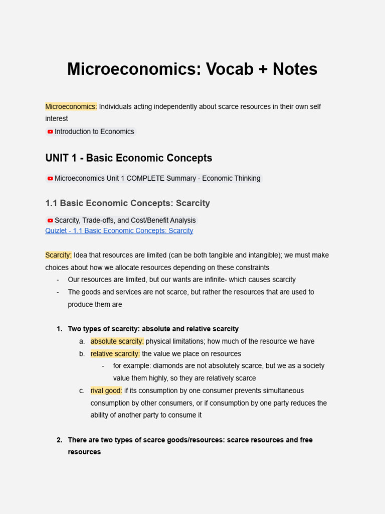 Microeconomics Basics for Students | PDF | Business Economics | Macroeconomics