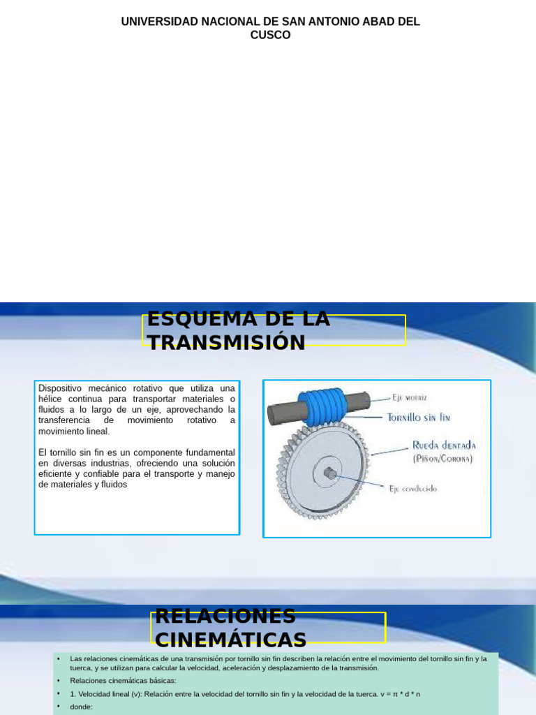 Tornillo Sin Fin TR | PDF | Cinemática | Tornillo