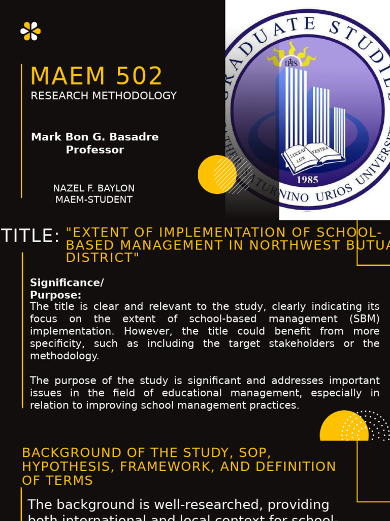 MAEM 502 - Research Presentation | PDF
