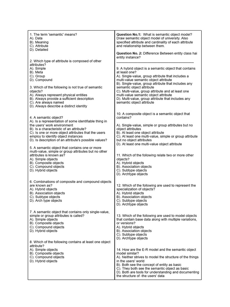 Semantic Object Model | PDF | Object (Computer Science) | Semantics Semantic Object Model | PDF | Object (Computer Science) | Semantics