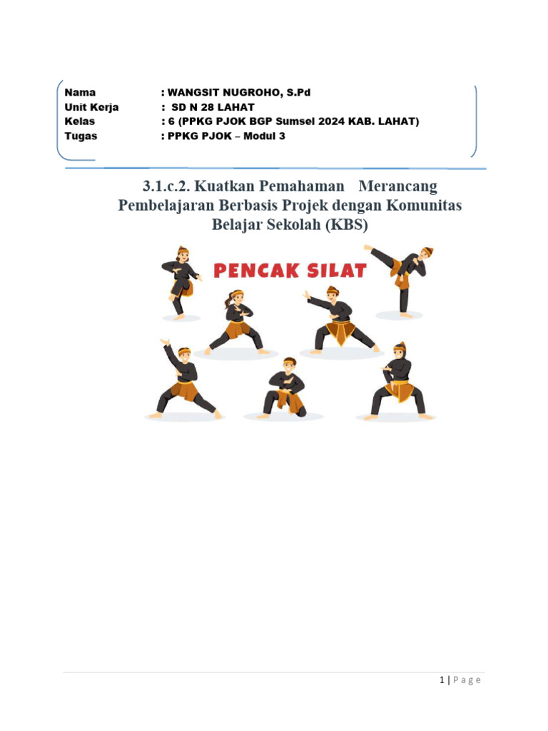 3.1.c.2. Merancang Pembelajaran Berbasis Projek Dengan KBS WANGSIT N | PDF