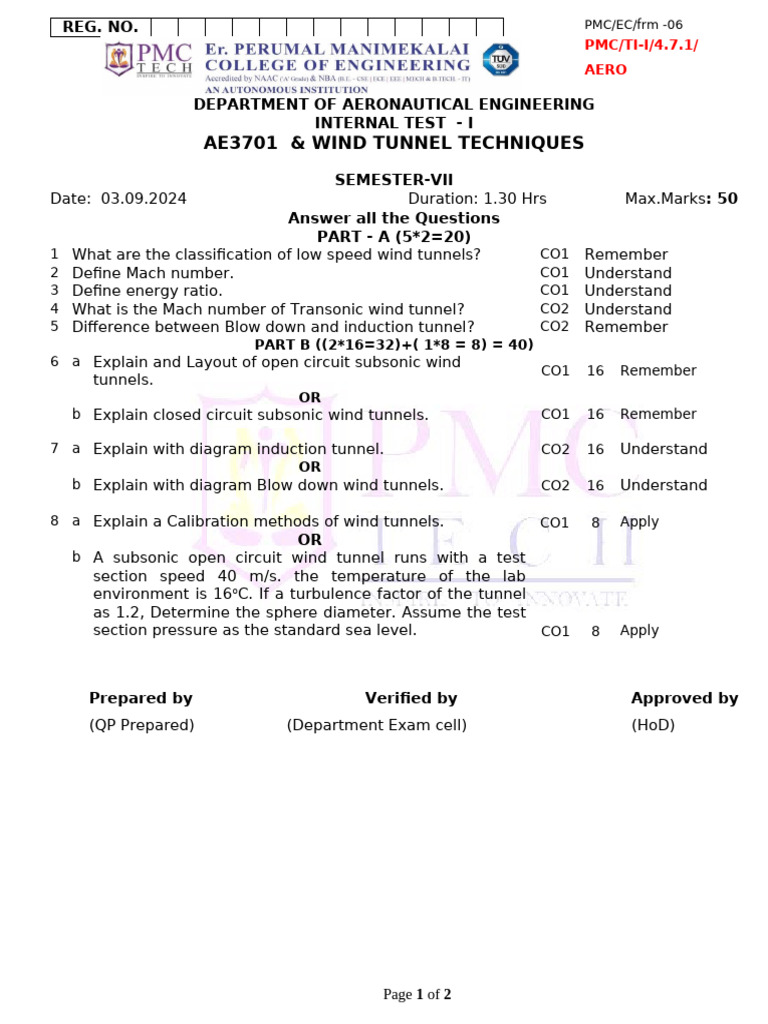 WTT It I | PDF | Wind Tunnel | Mach Number