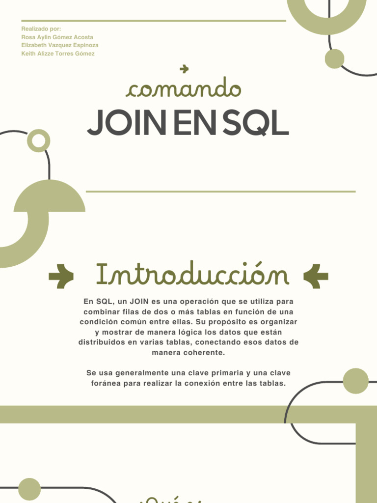 Comando JOIN | PDF | SQL | Bases de datos