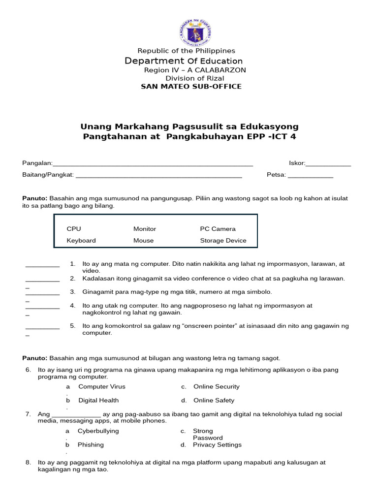 Epp-Ict-4-Quarter 1 | PDF