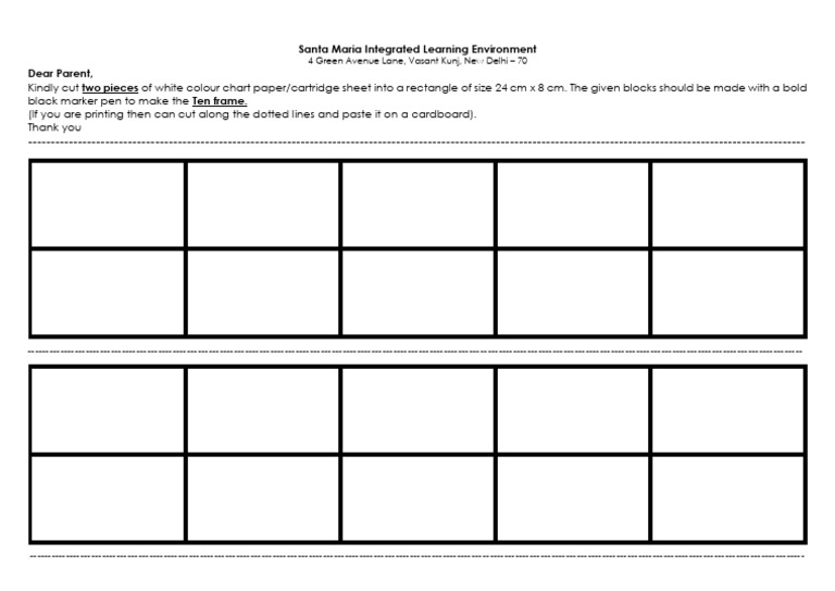 Ten Frame Template | PDF