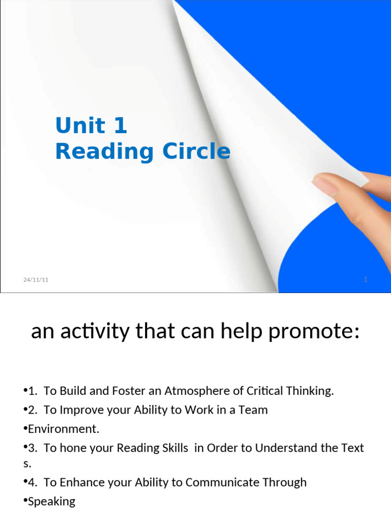 reading circl-unit 1 - 副本 | PDF | Communication | Behavior Modification