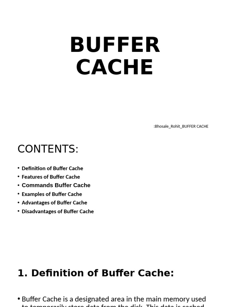 Buffer Cache | PDF | Cache (Computing) | Data Buffer