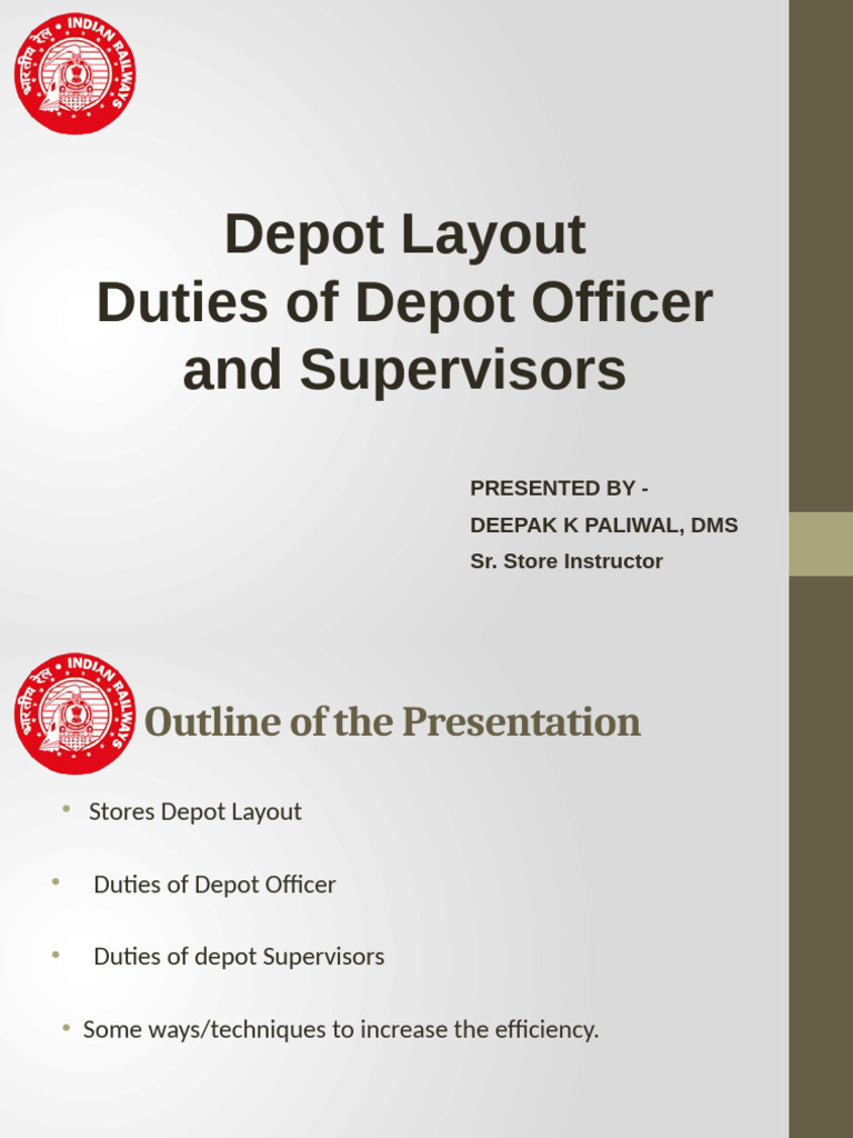 Depot Layout Duties | PDF | Inventory | Investing