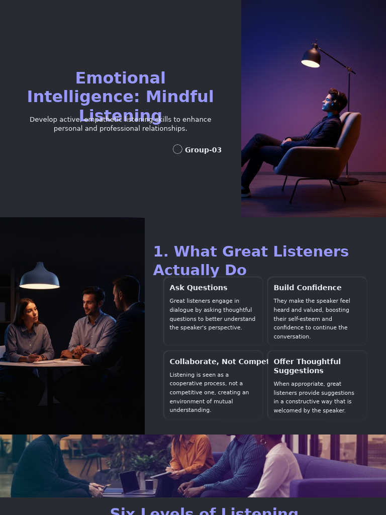 Emotional Intelligence Mindful Listening | PDF | Empathy | Nonverbal ...