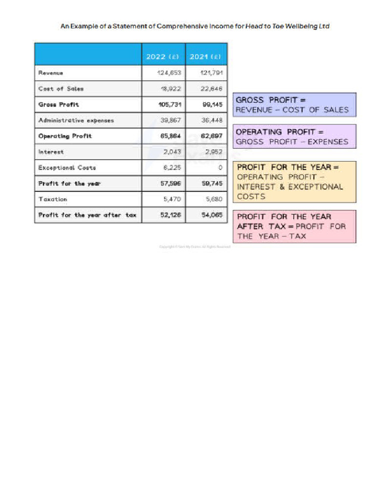 Comprehensive Income Statement Wall Display | PDF