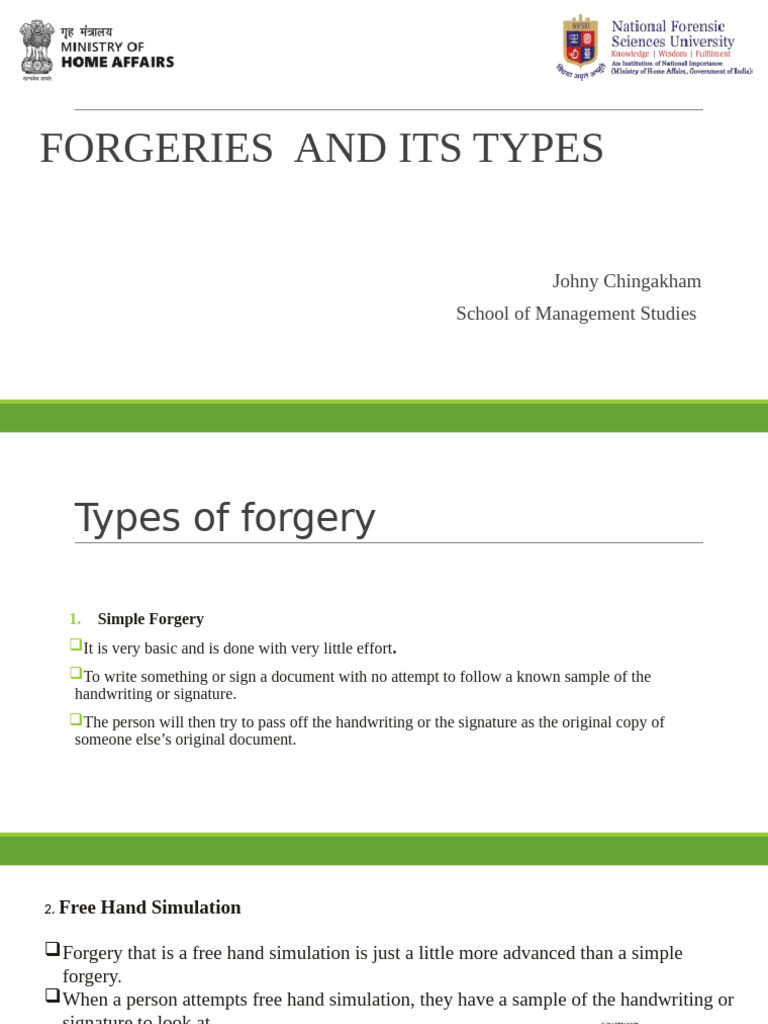 Forgeries and Its Types | PDF | Signature | Forgery